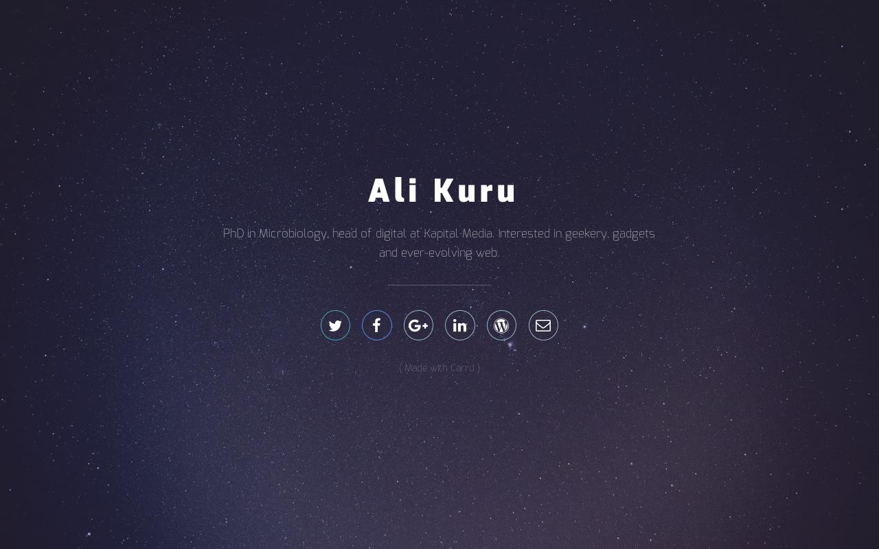 Ali Kuru's Carrd